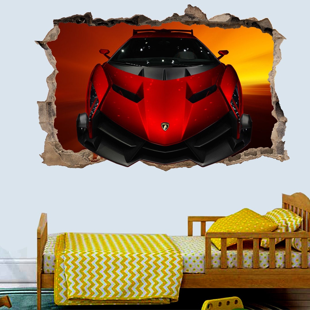 Super Fast Red Sport Car Wall Sticker Art Poster Mural Transfer Decal ...