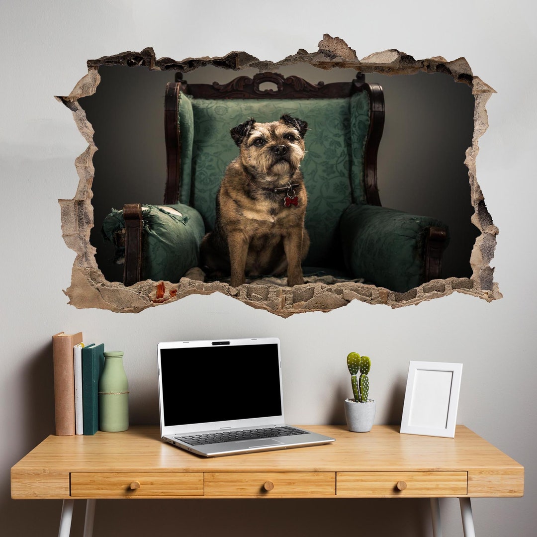 Pets Dogs Border Terrier Wall Mural Sticker Poster Decal Room Office ...