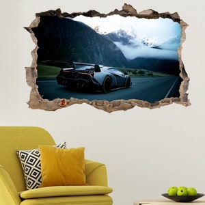 Super Fast Performance Sports Car Wall Sticker Art Poster Mural ...