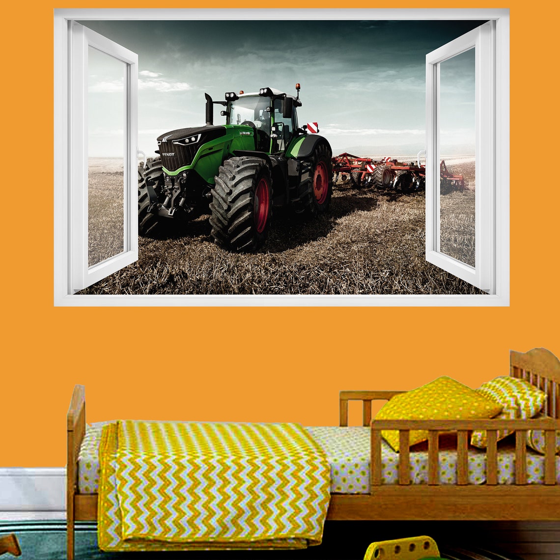 Agricultural Modern Tractor Field Farm Wall Sticker Art Poster - Etsy UK