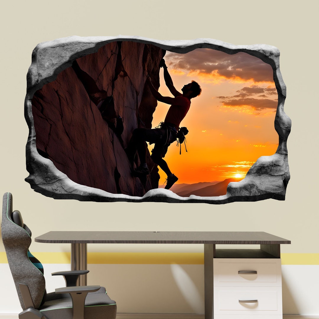 Rock Climbing Wall Sticker Decal Mural Art Poster Office Nursery Room ...