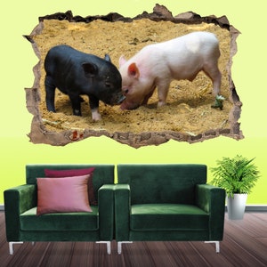 Farm Animals Piglets Pigs Barn Wall Sticker Art Poster Mural Transfer ...