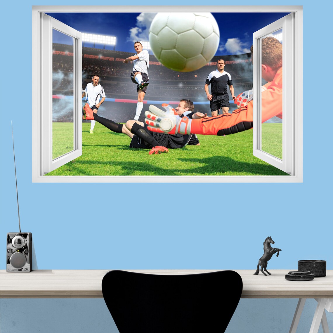 Football Players Match Stadium Wall Sticker Art Poster Mural | Etsy