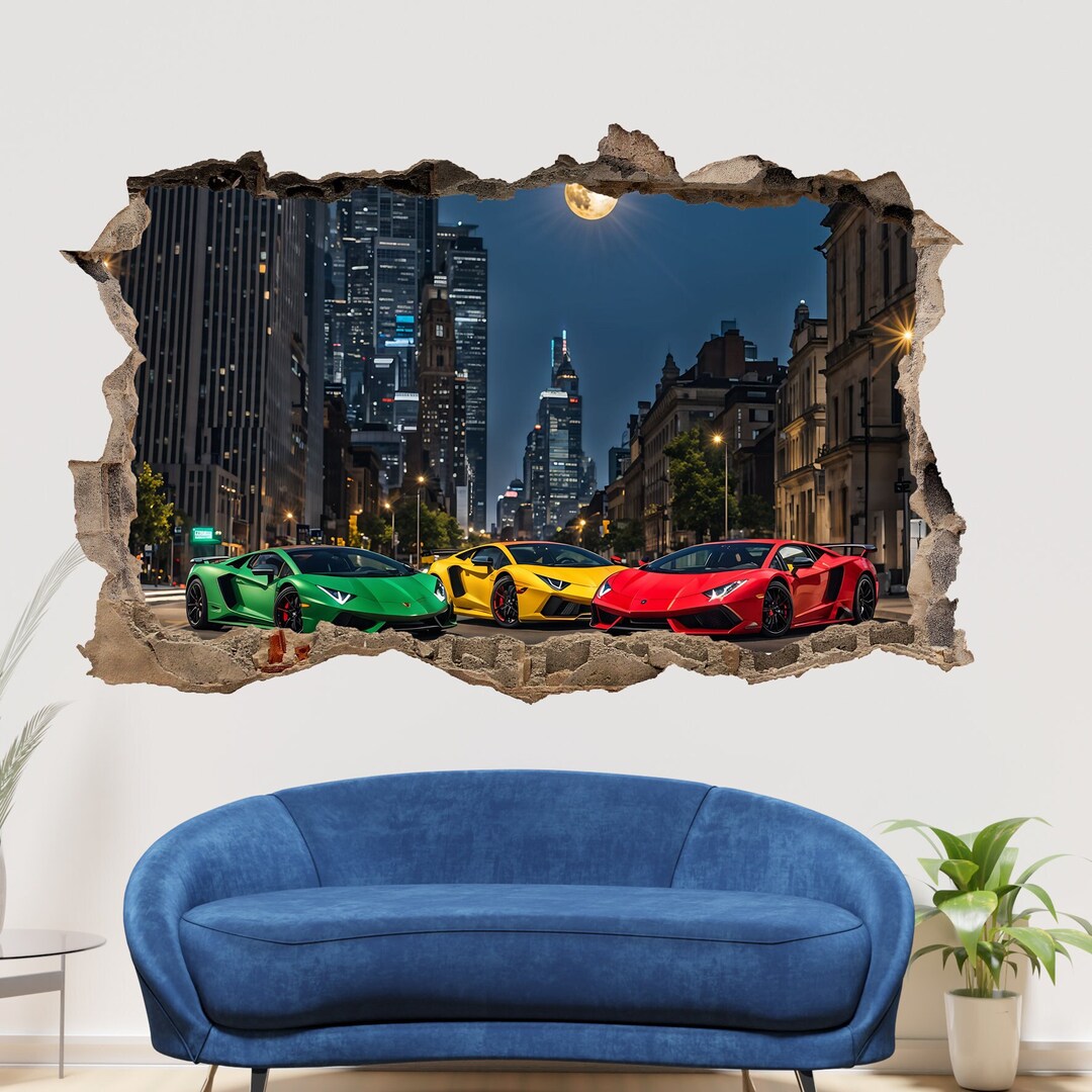 Super Sports Cars Wall Decal Sticker Art Poster Mural Room Office ...