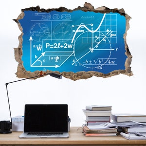 Maths Physics Chemistry Formulas Educational Wall Sticker Art Poster ...