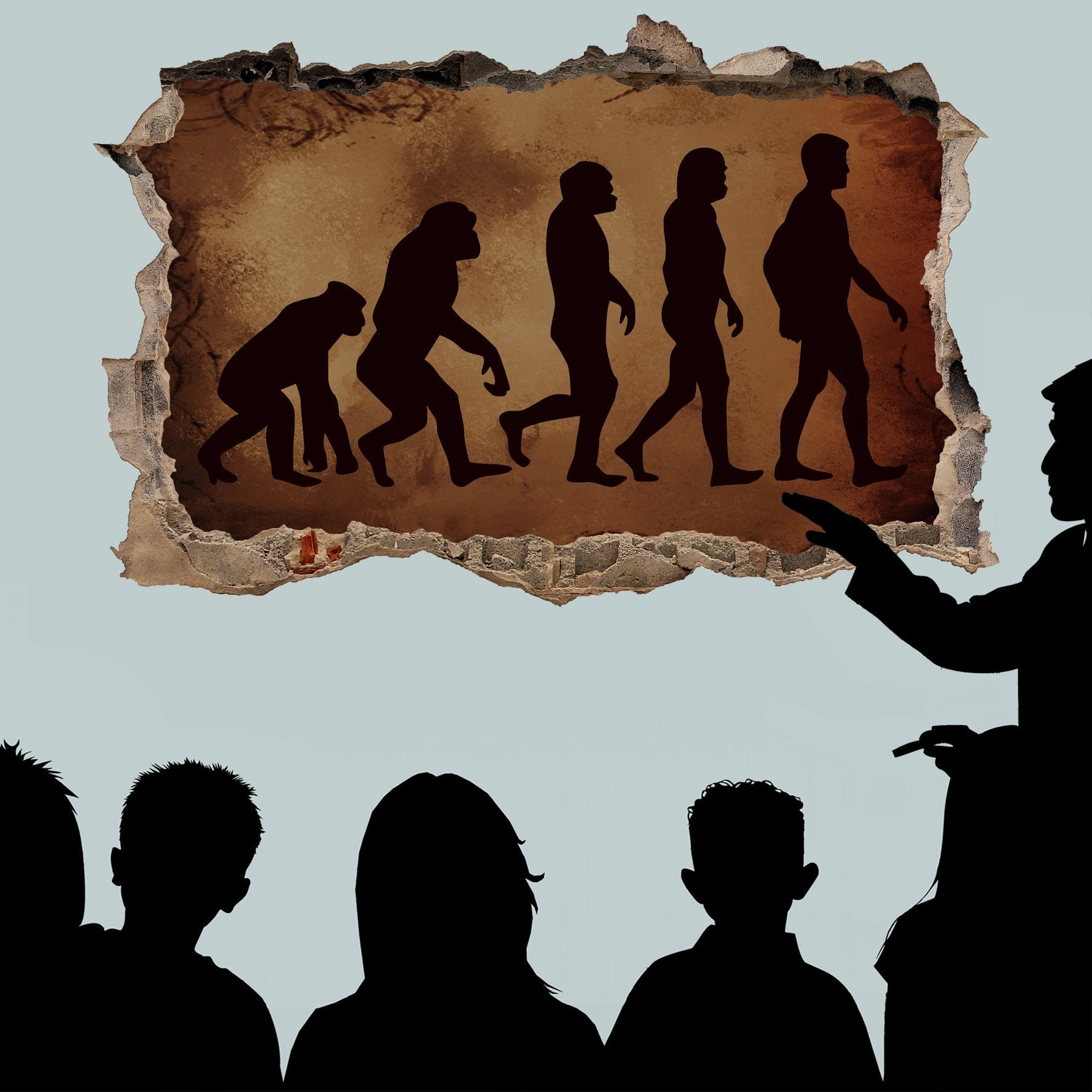Evolution of Human Educational Wall Sticker Art Poster Mural Transfer ...