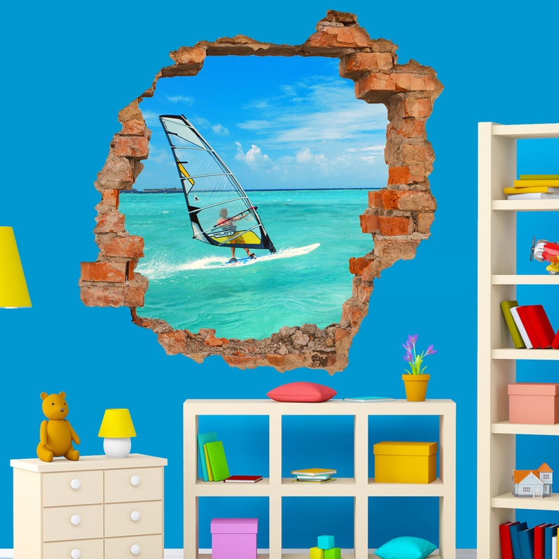 Ocean Wind Surf Surfing Board Wall Sticker Art Poster Mural - Etsy