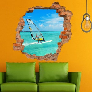 Ocean Wind Surf Surfing Board Wall Sticker Art Poster Mural Transfer ...