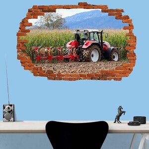 Corn Field Plough Farming Tools Tractor Wall Sticker Art Poster Mural ...