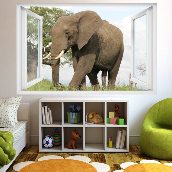 Africa Wildlife Animals Elephant Wall Sticker Art Poster Mural | Etsy