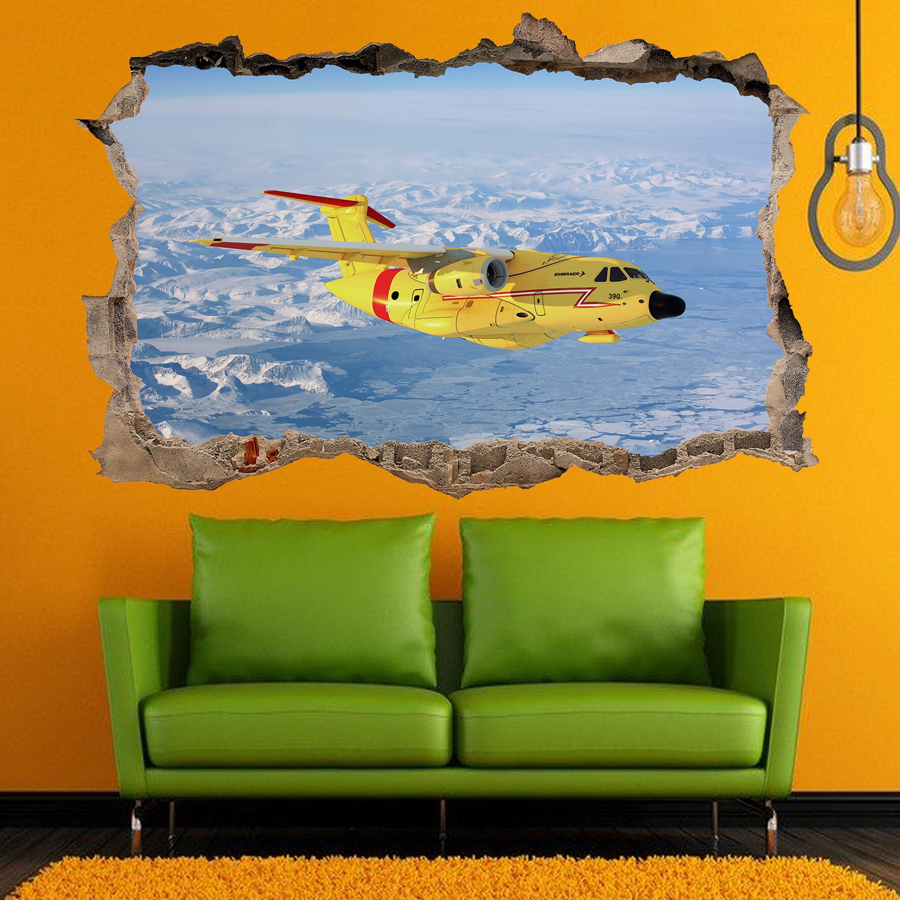 Flight Sky Commercial Aircraft Wall Sticker Art Poster Mural - Etsy ...