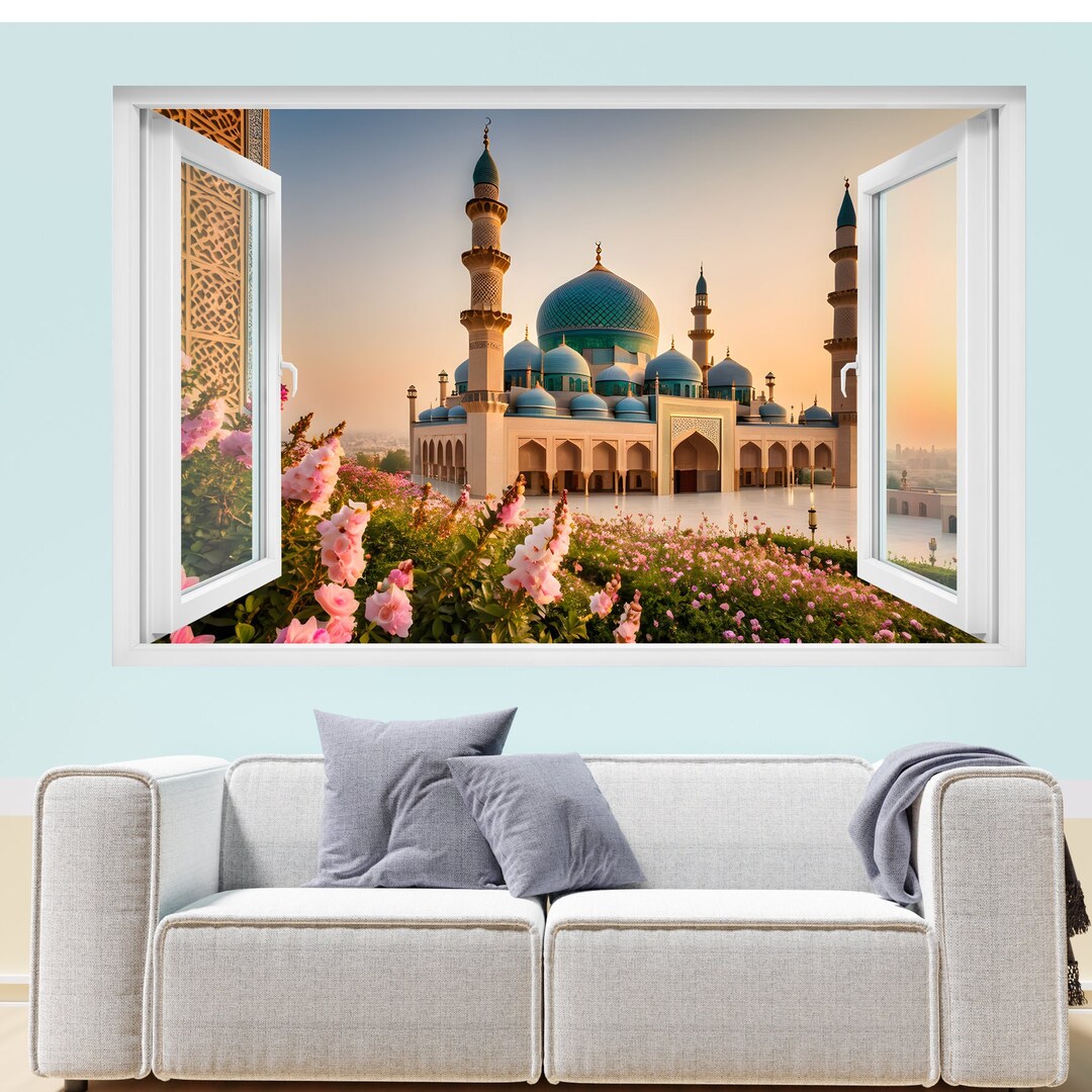 Islamic Art Mosque Wall Sticker Decal Mural Poster Office Nursery Room ...