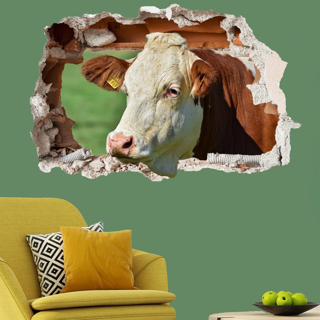 Grassland Farm Animals Cattle Cow Wall Sticker Art Poster Mural ...