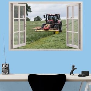 Fields Tractor Cutting Grass Wall Sticker Art Poster Mural Transfer ...
