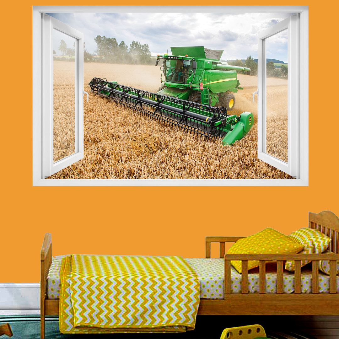Agricultural Farming Combine Harvester Wall Sticker Art Poster Mural ...