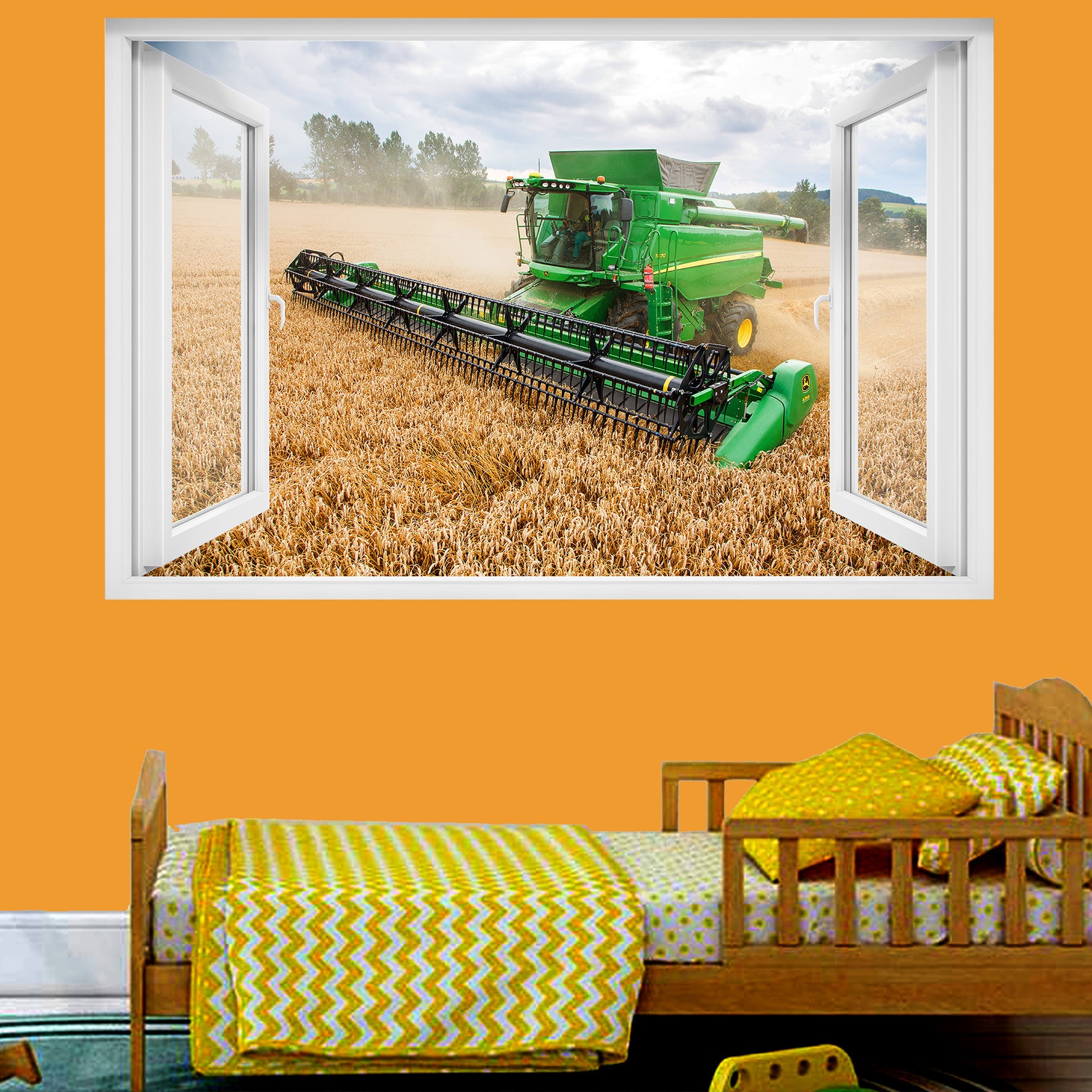 Agricultural Farming Combine Harvester Wall Sticker Art Poster | Etsy
