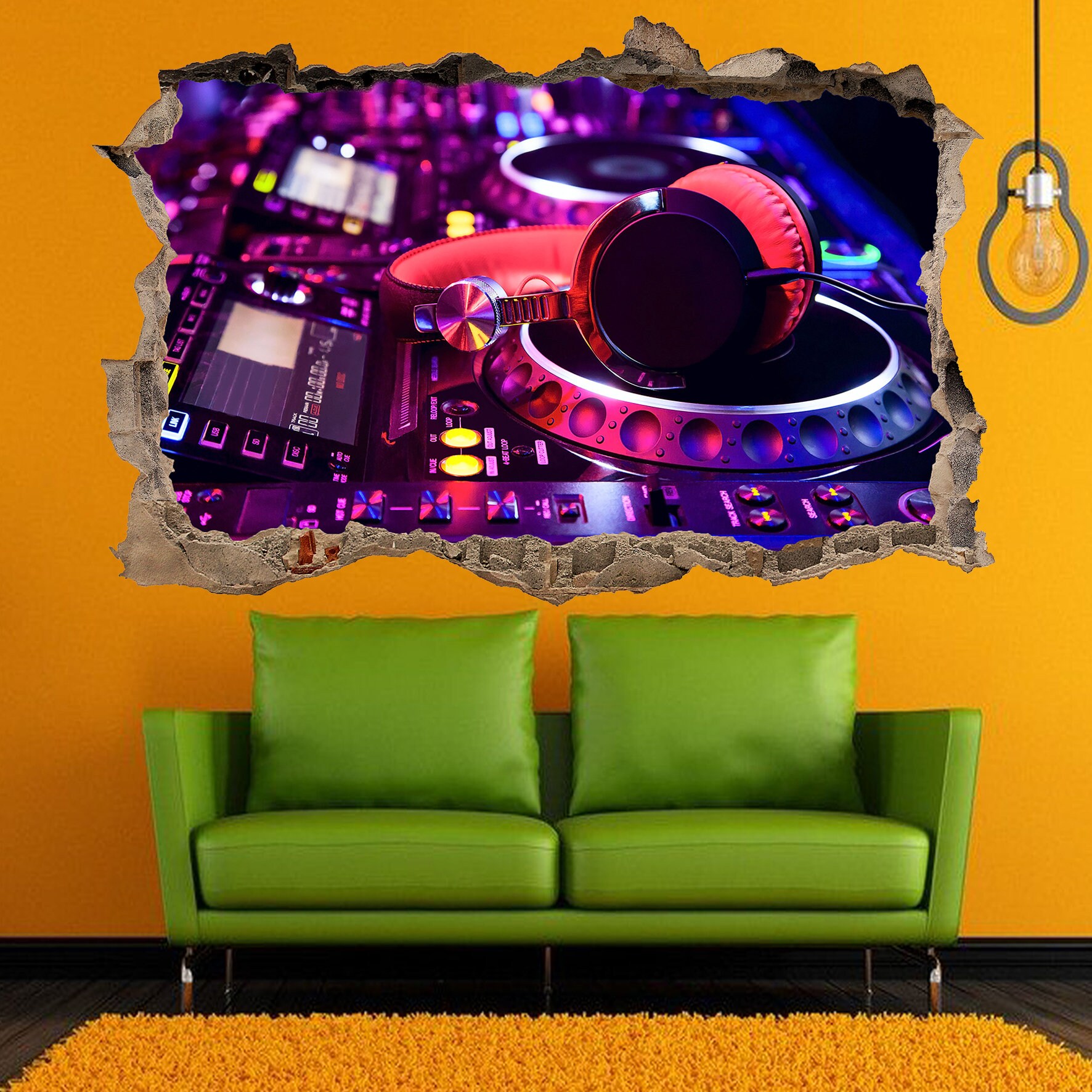 Music DJ Equipment Beat Box Wall Sticker Art Poster Mural Transfer ...