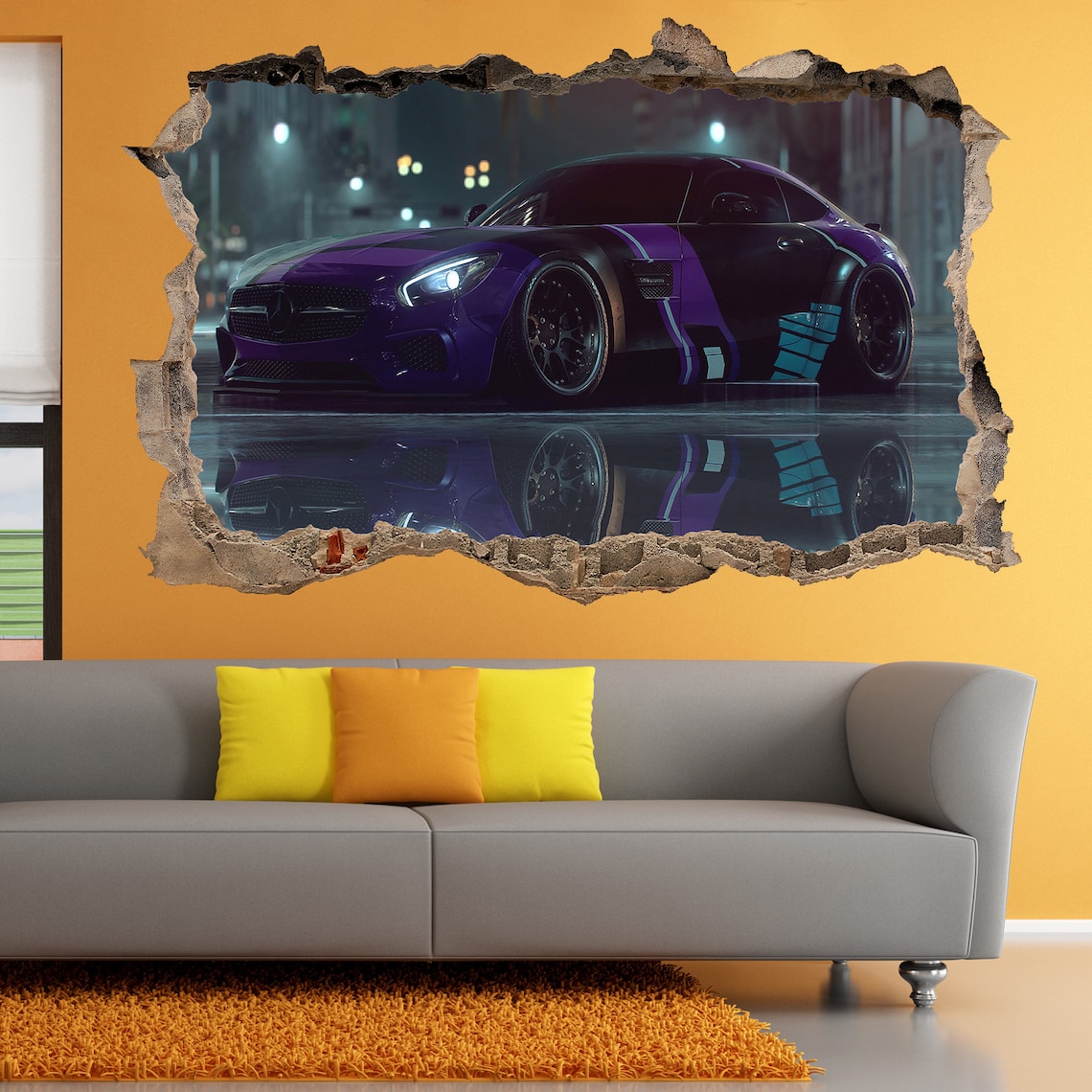 Street Racing Super Sports Car Wall Sticker Art Poster Mural - Etsy