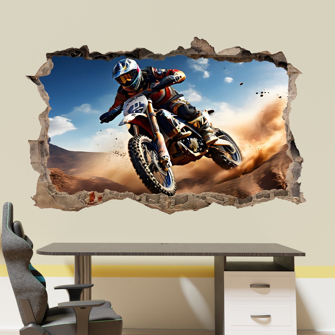 Motocross Dirt Bike Wall Art Sticker Decal Mural Art Poster Office ...