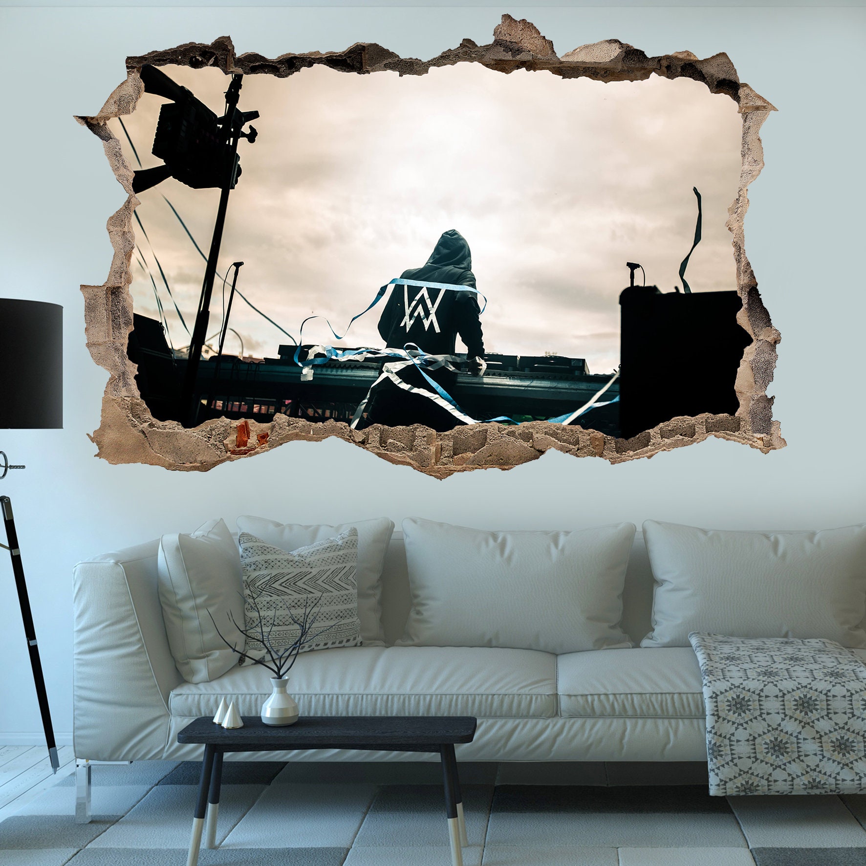 Open Air Music Concert Festival DJ Decks Wall Sticker Art Poster Mural ...