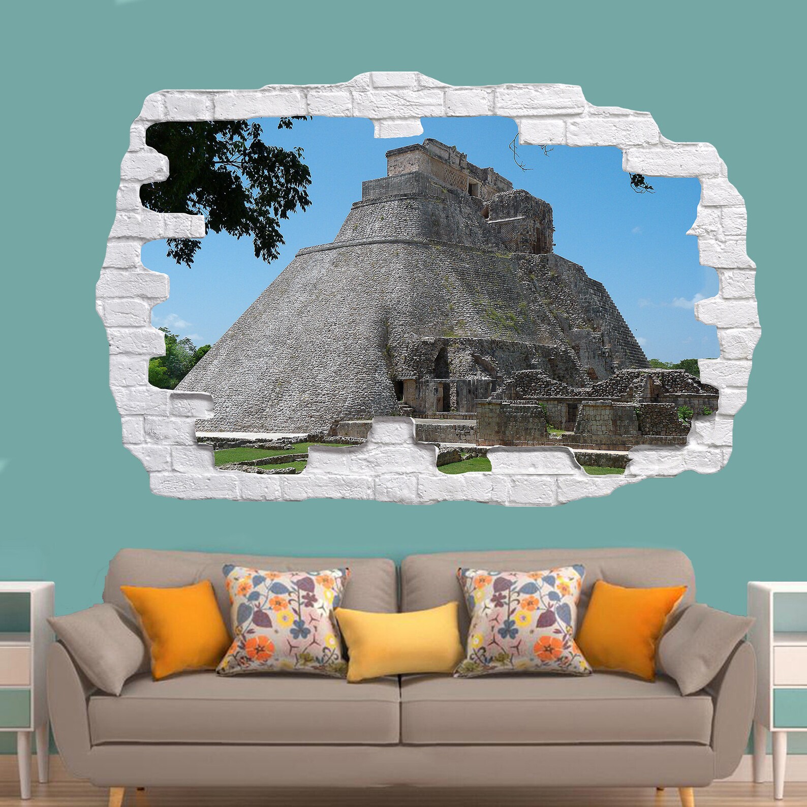 Ancient Mayan Pyramids Mexico Wall Sticker Art Poster Mural - Etsy