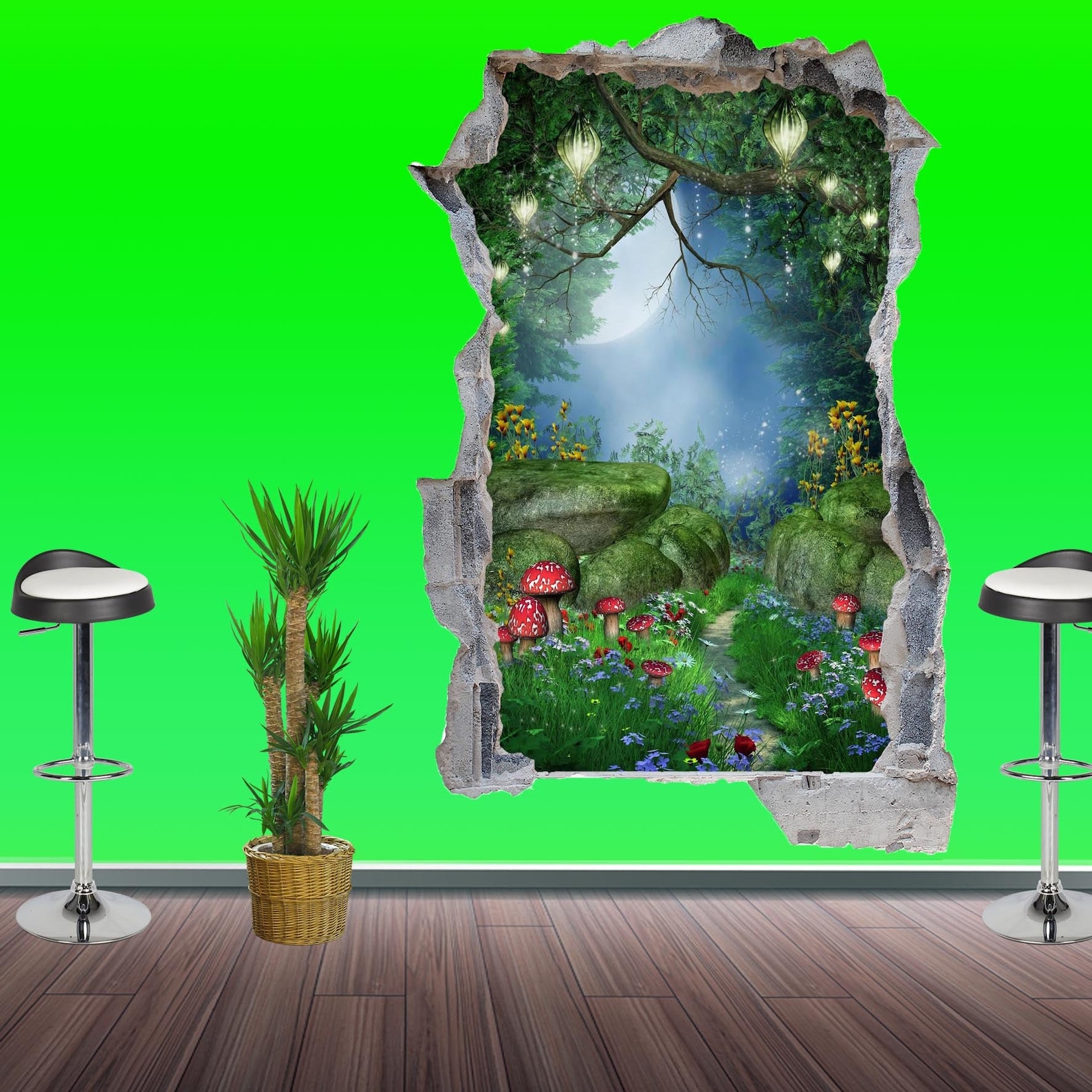 Fantasy Magical Enchanted Forest Wall Sticker Mural Poster - Etsy