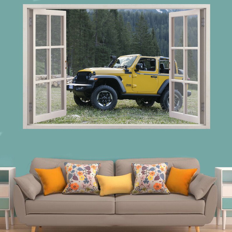Car Truck 4x4 Offroad Forest Wall Sticker Art Poster Mural Decal Room ...