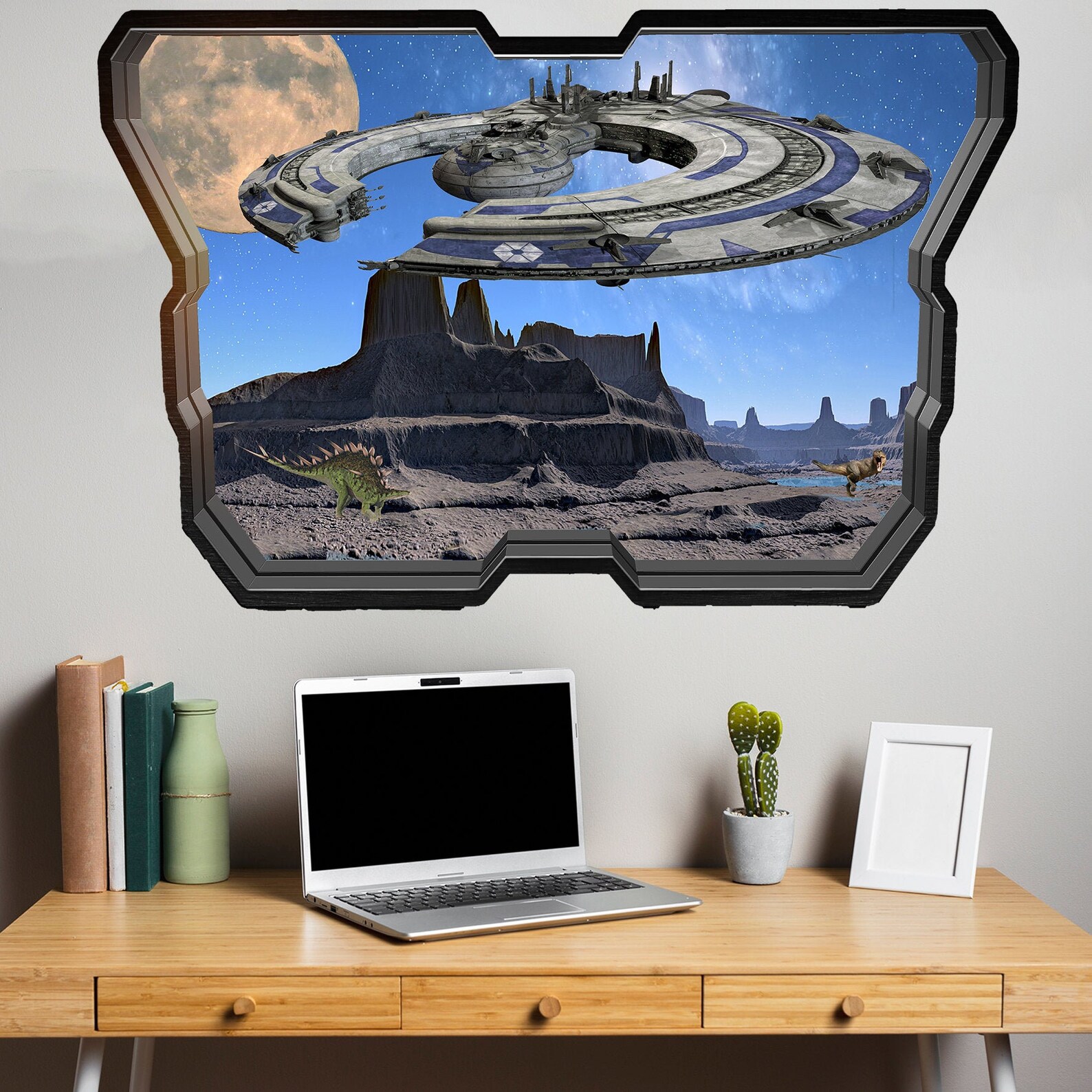 Aliens Spaceship Invasion Wall Sticker Art Poster Mural - Etsy