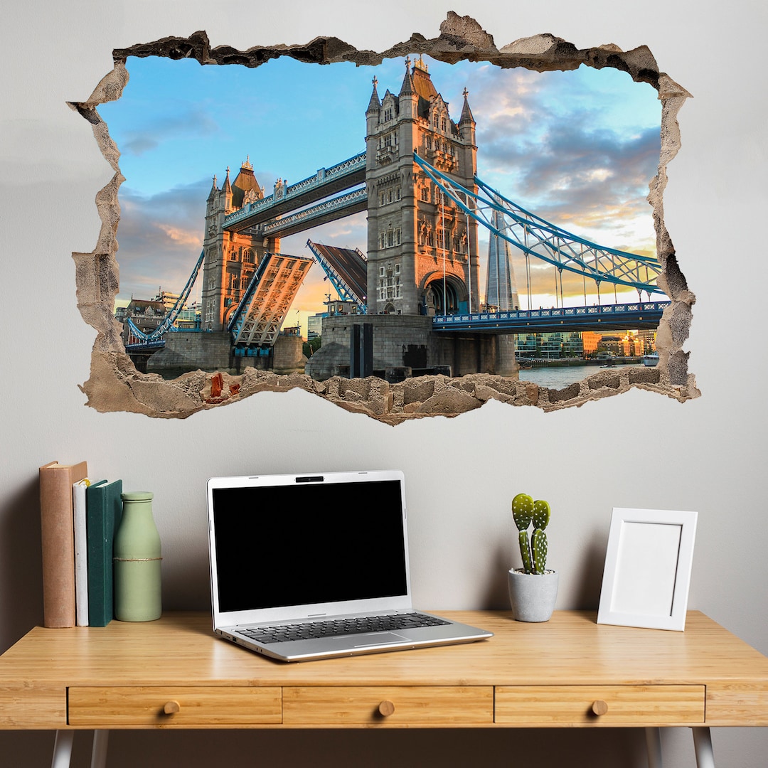 London River Thames Tower Bridge Wall Sticker Art Poster Mural Transfer ...