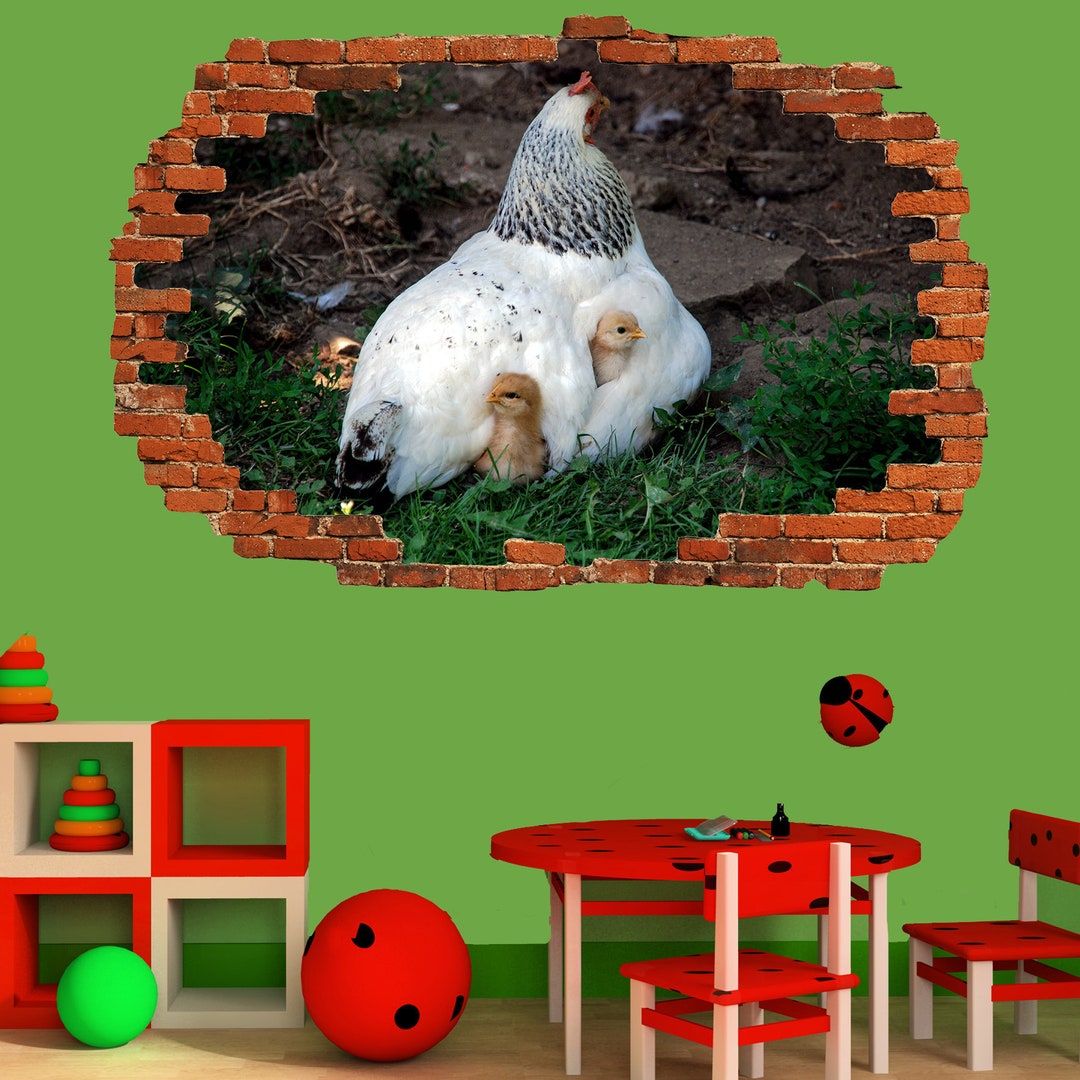 Farm Animals Chicken Hen Chicks Wall Sticker Art Poster Mural Transfer ...