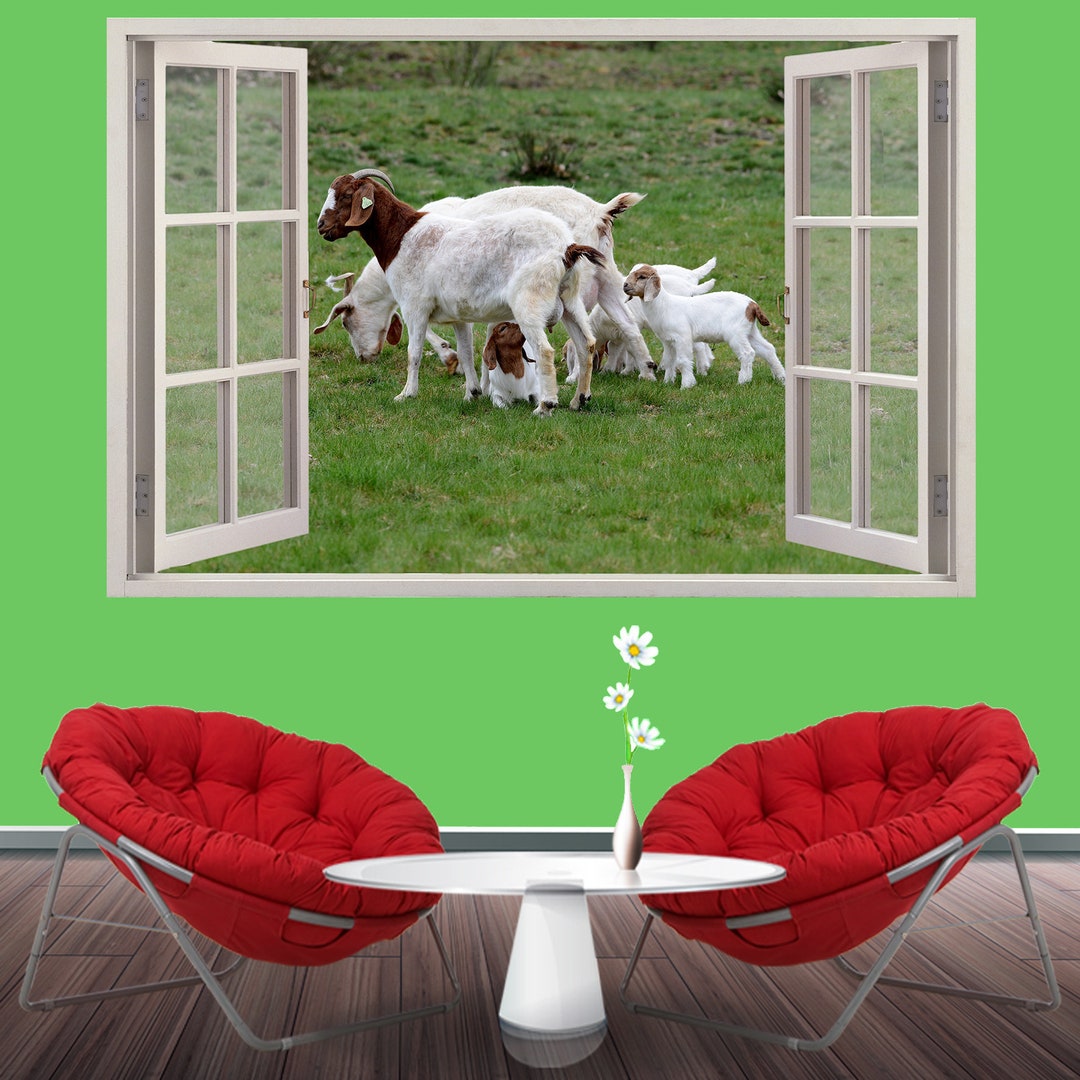 Farm Animals Baby Goats Flock Wall Sticker Art Poster Mural Transfer ...