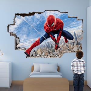 Spider-man Wall Decal Sticker Mural Self-adhesive Poster Office Shop ...