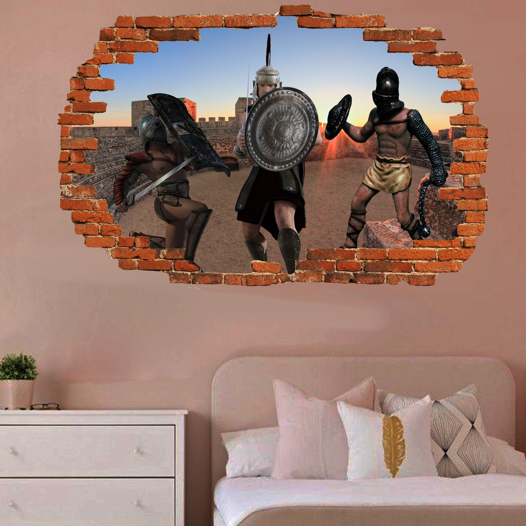 Roman Empire Colosseum Gladiators Wall Sticker Mural Poster Decal Room ...