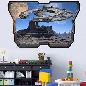 Aliens Spaceship Invasion Wall Sticker Art Poster Mural - Etsy