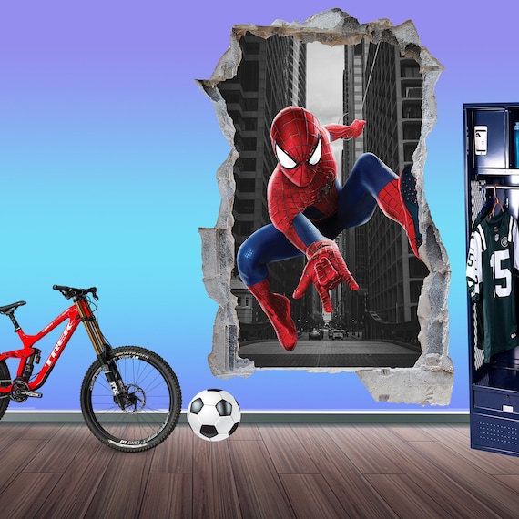 Spiderman Hero Character Wall Sticker Art Poster Mural - Etsy