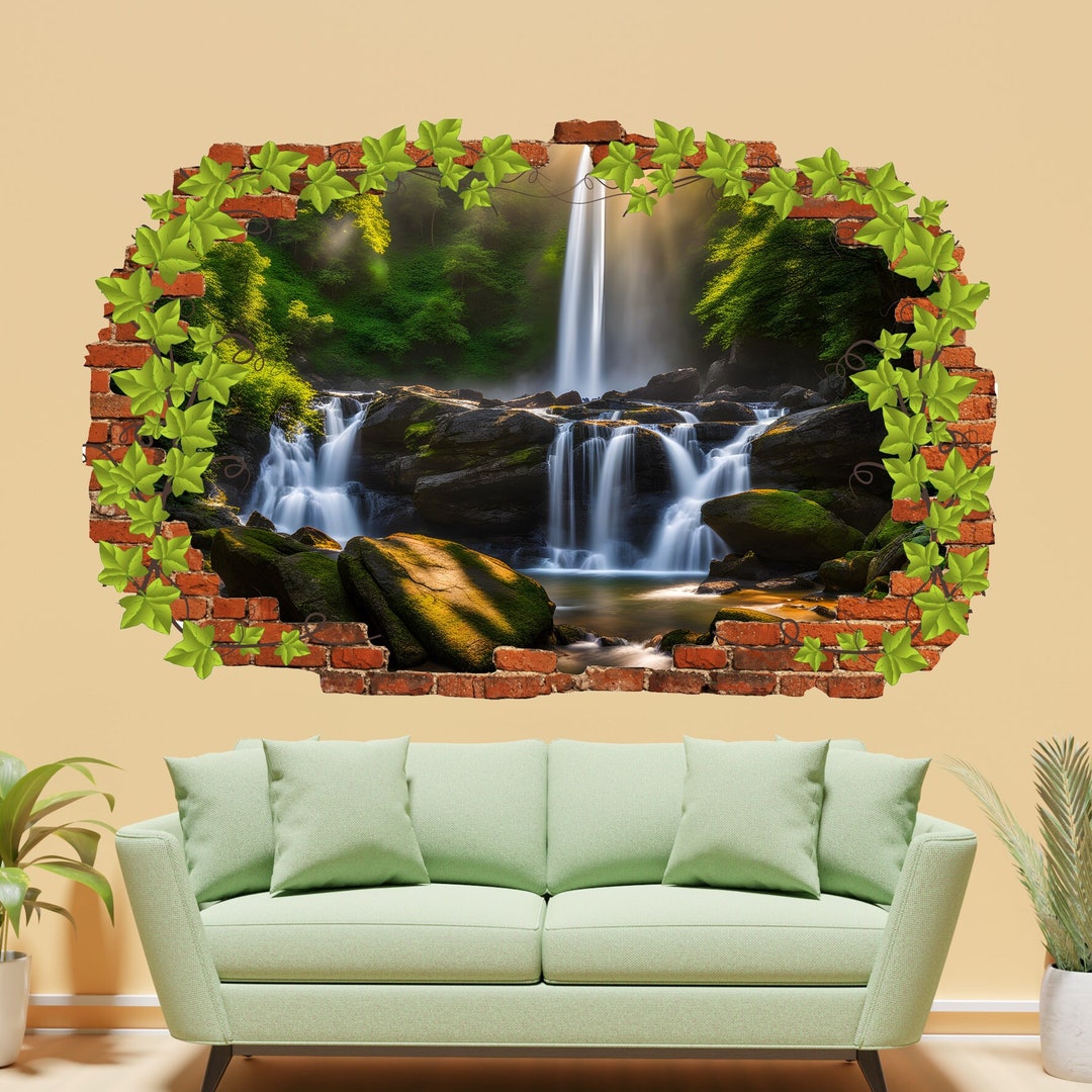River Waterfall Wall Sticker Art Mural Decal Poster Office Nursery Room ...