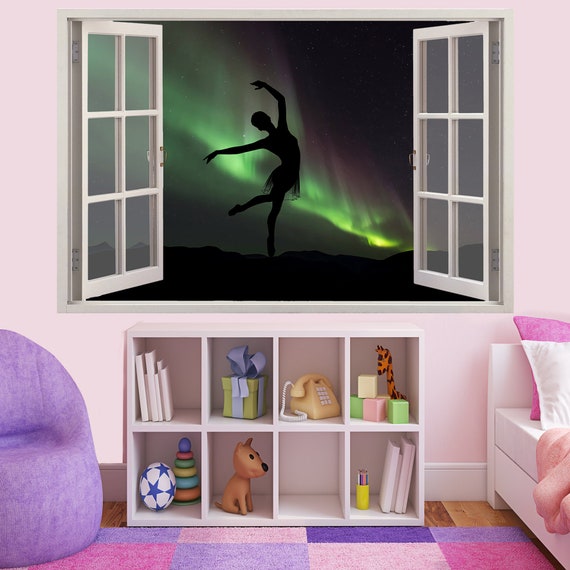 Polar Lights Aurora Dance Ballerina Wall Sticker Art Poster | Etsy