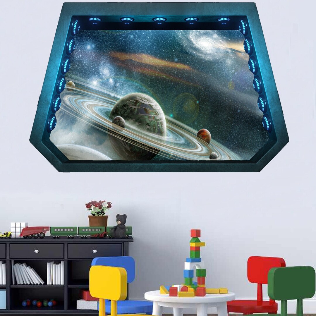 Deep Space Planets Galaxy Wall Mural Sticker Poster Decal Room Office ...