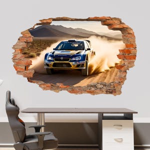 Rally Car Desert Racing Wall Decal Sticker Mural Self-adhesive Poster ...