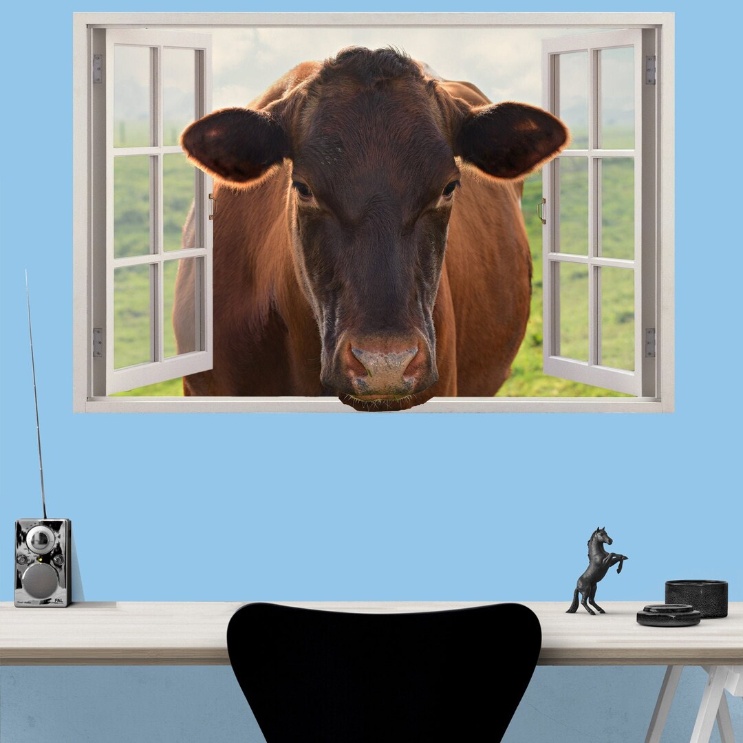 Grassland Farm Animals Cattle Cow Wall Sticker Art Poster Mural ...