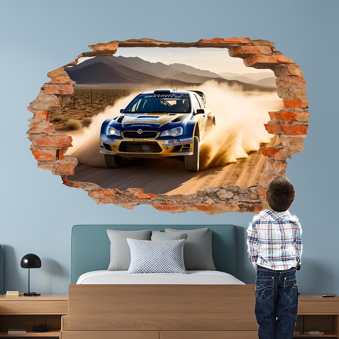 Rally Car Desert Racing Wall Decal Sticker Mural Self-adhesive Poster ...