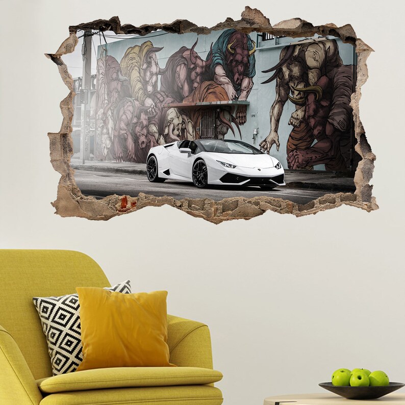 Super Fast Sports Car Graffiti Wall Sticker Art Poster Mural Transfer ...