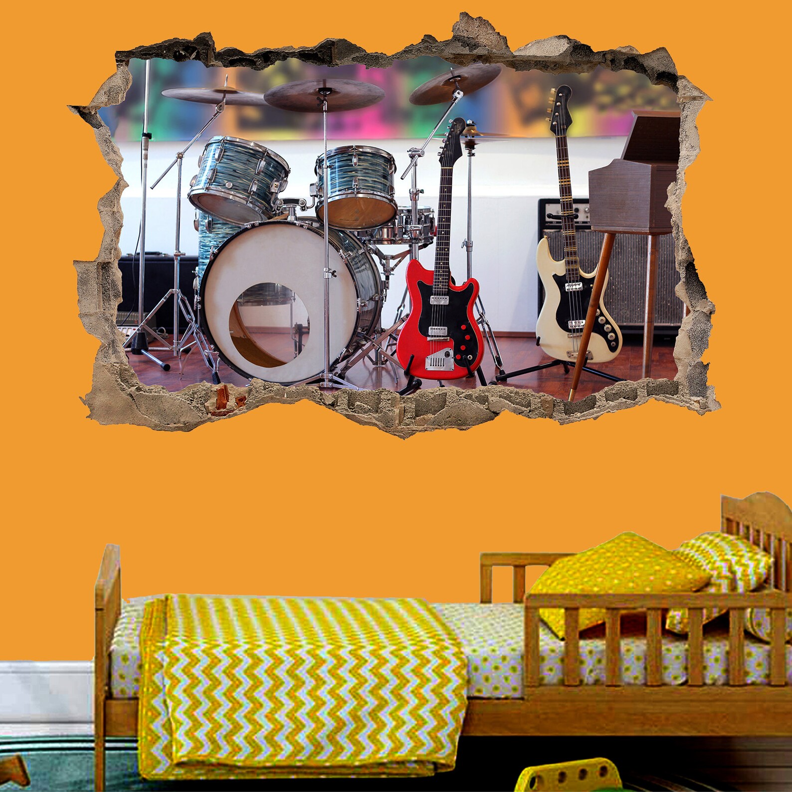 Music Band Equipment Wall Sticker Art Poster Mural Transfer Decal Print ...