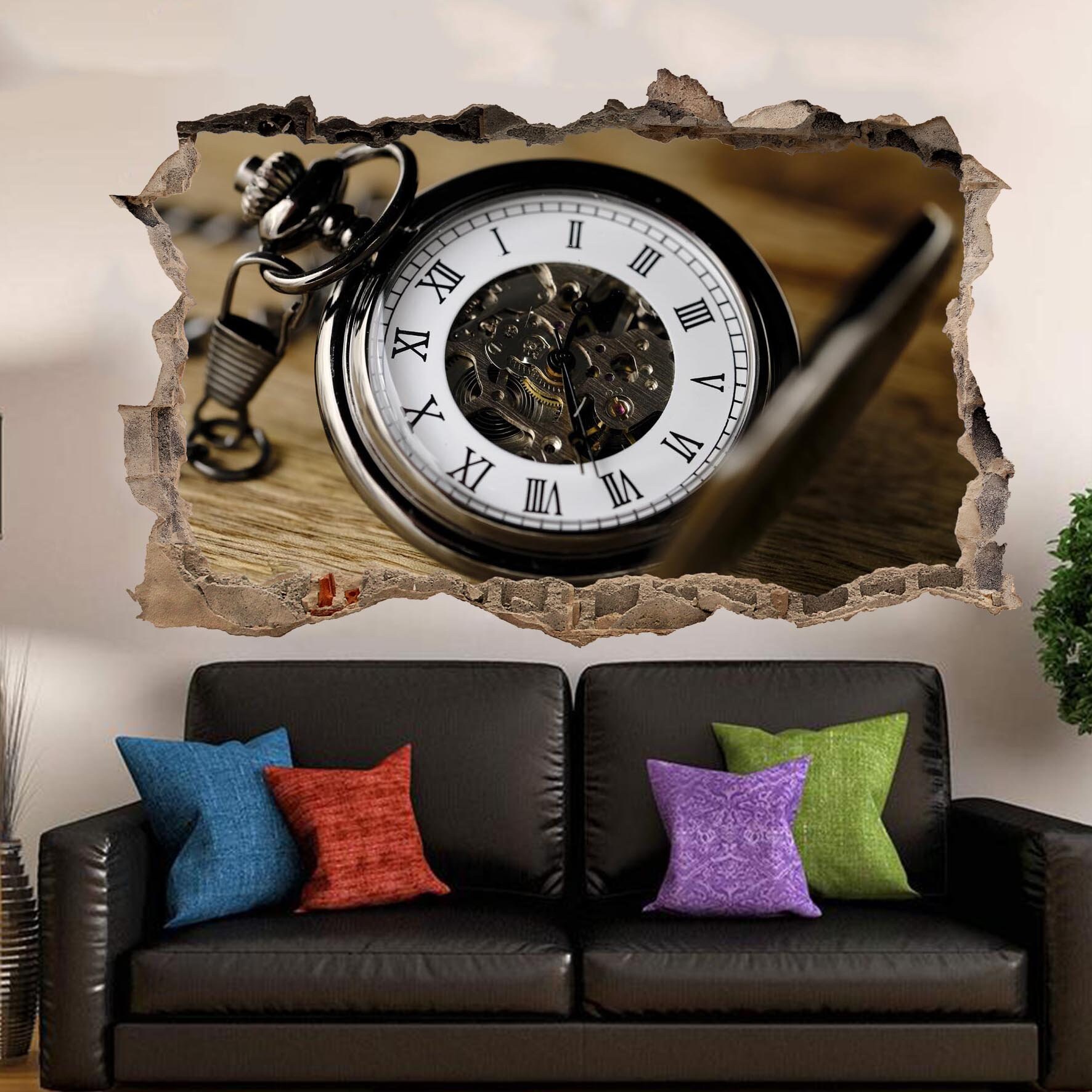 Old Vintage Clock Wall Mural Sticker Poster Decal Room Office - Etsy