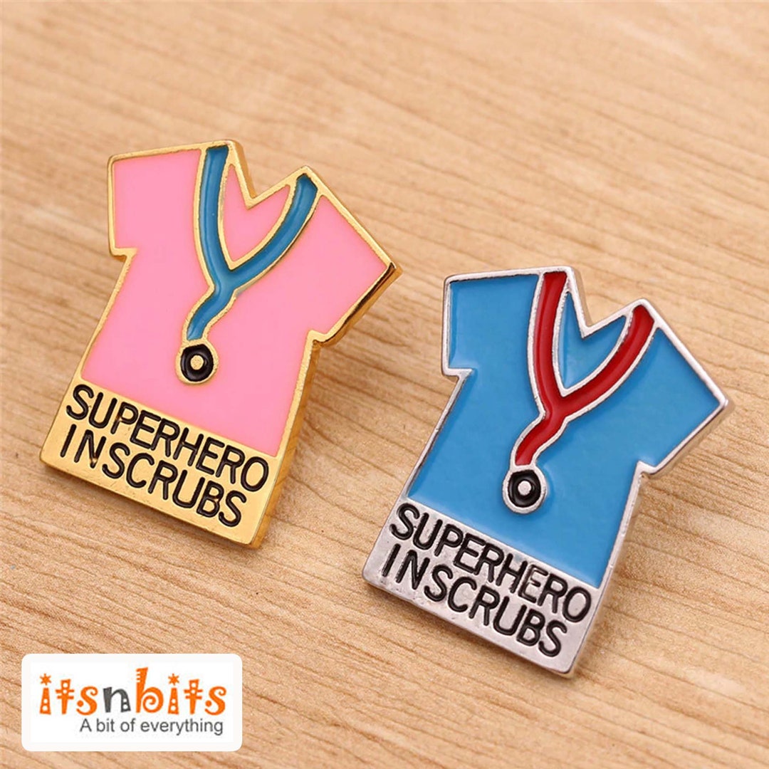 Super Hero in Scrubs Enamel Pin Badge Superhero NHS Worker - Etsy UK