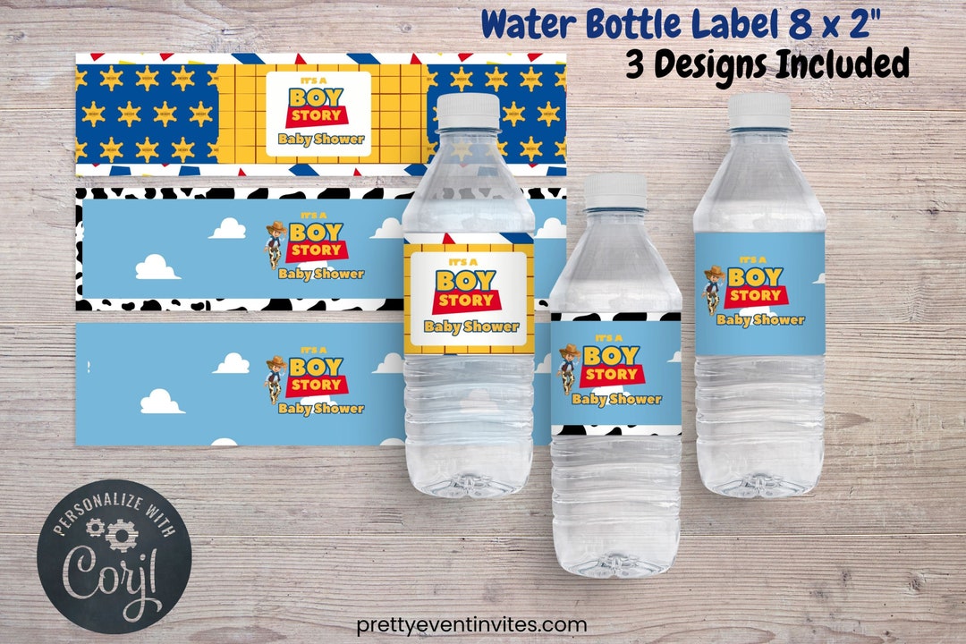 It's a Boy Story Water Bottle Label| Its a Boy Story Baby Shower Favor ...