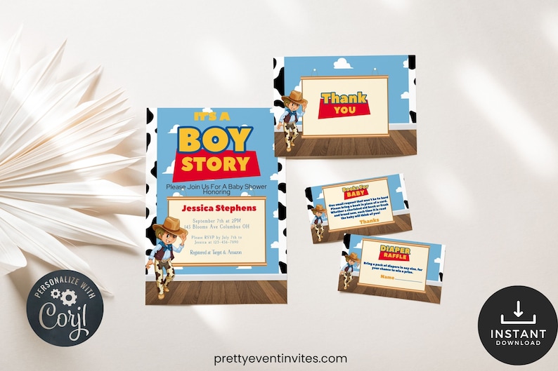 Its A Boy Story Invitation | Its A Boy Story Baby Shower | Its A Boy ...