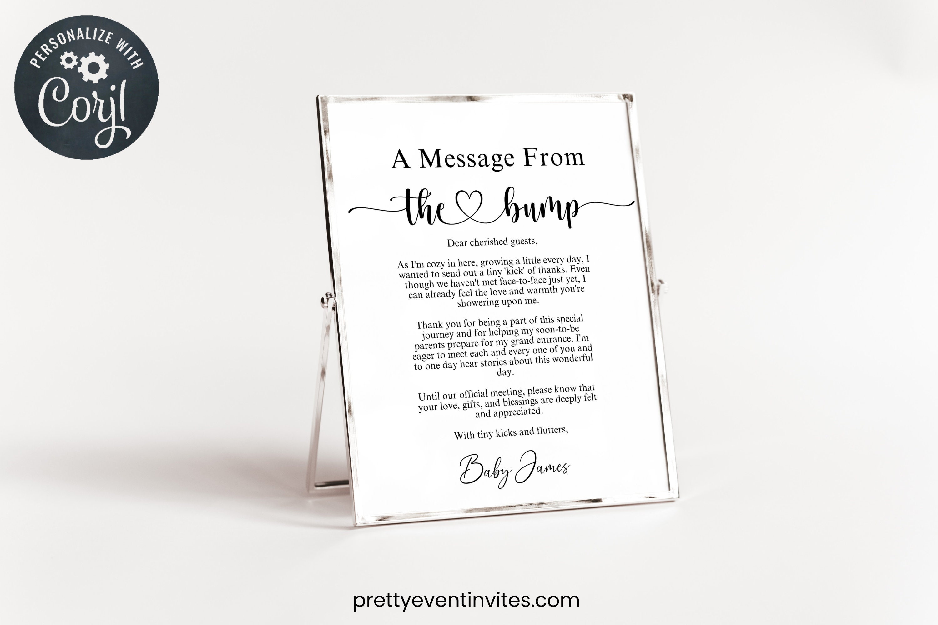 Baby Shower Thank You Sign: Message From the Bump (digital Download) - Etsy