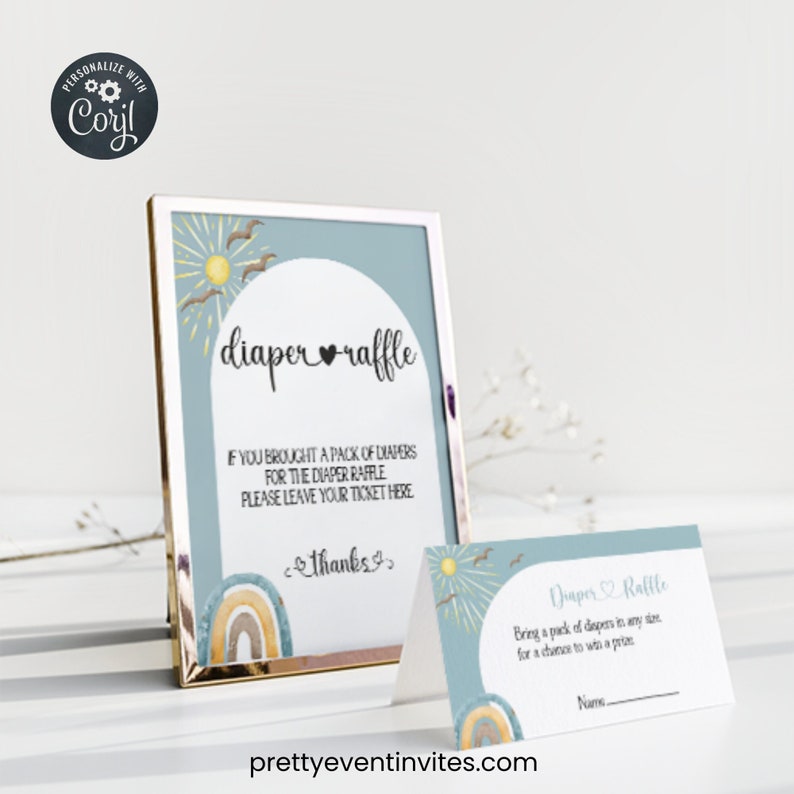 Here Comes the Sun Diaper Raffle Ticket & Sign (digital Download) - Etsy