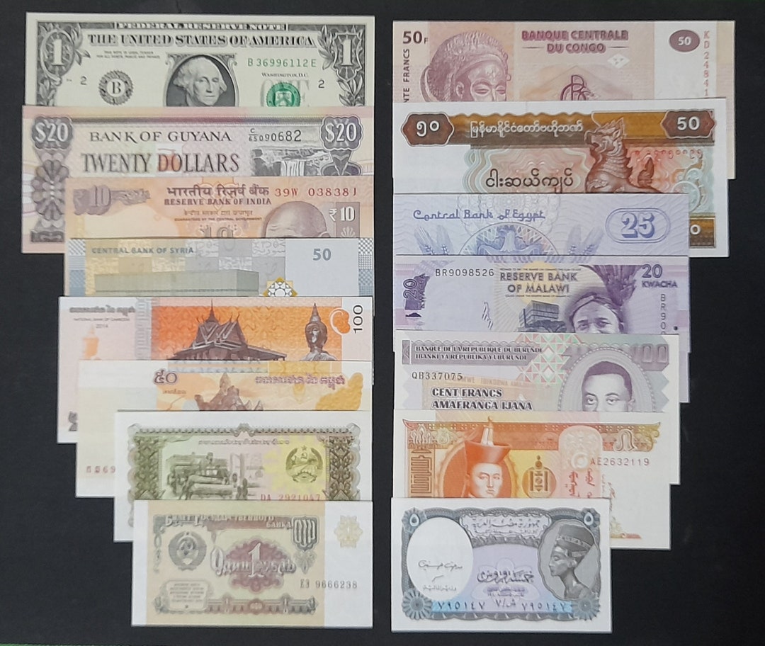 15 UNC World Banknotes. - Etsy